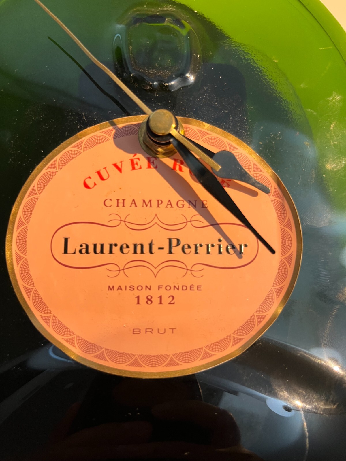 Vintage French Laurent Perrier melted empty true glass bottle working ...