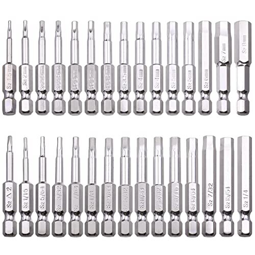 30 Pcs S2 Steel Hex Drill Bit Set With Magnetic Tips For Electric ...