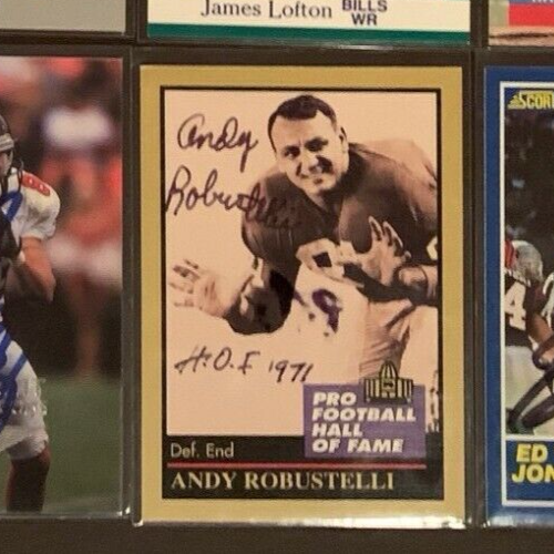ANDY ROBUSTELLI - Giants & Rams 1991 Enor Pro Football HOF SIGNED ...