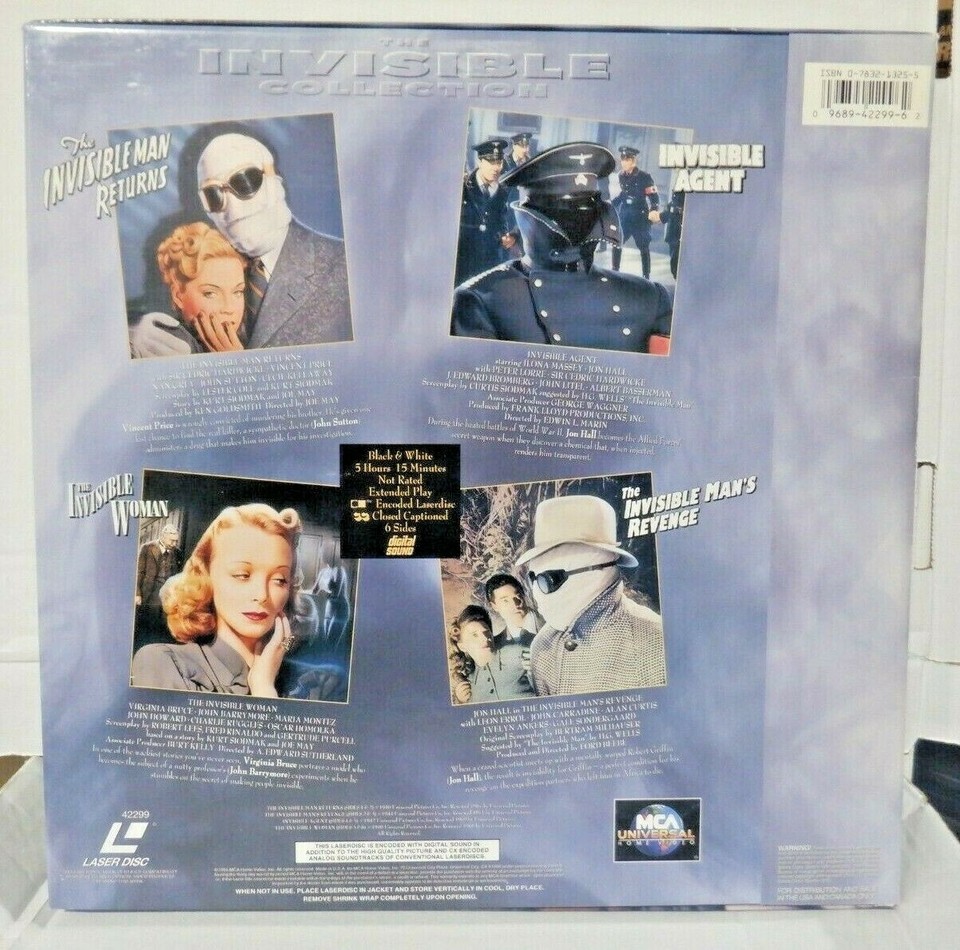 The Invisible Collection Universal 1995 Laserdisc 102921TILD | eBay