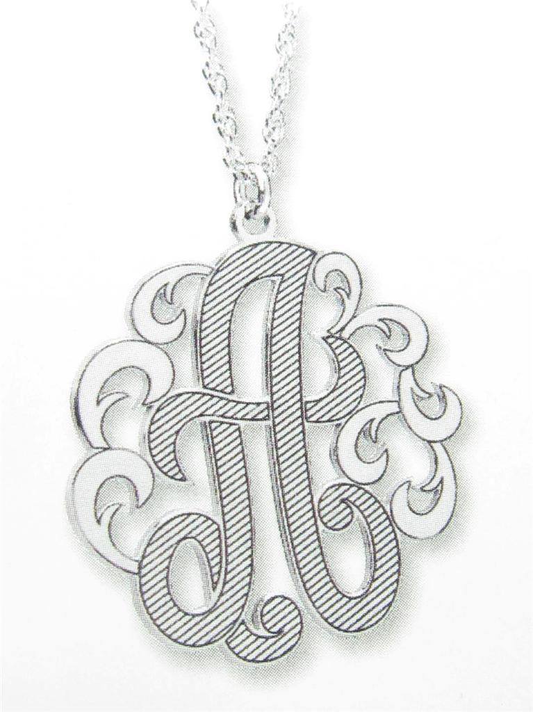 Special Order 10kt Gold Single Initial Monogram Laser Cut Necklace 40mm ...