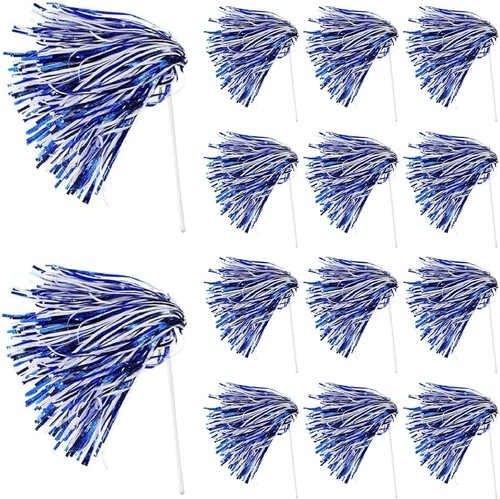 20 Pcs School Spirit Shakers Bulk, Cheerleader Pom Poms for Blue and ...