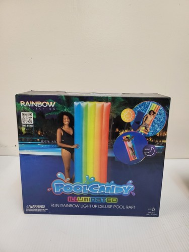Pool Candy LED Rainbow Pool Float Raft - 74x30 | eBay