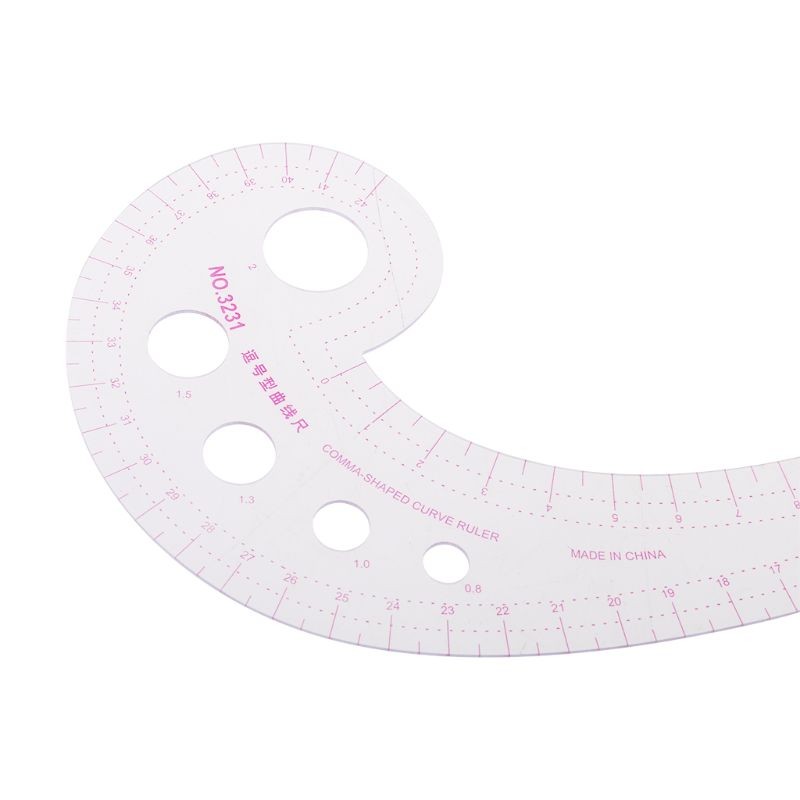 Sewing Ruler Comma Shaped French Plastic Tailor Drawing Craft Tool DIY ...