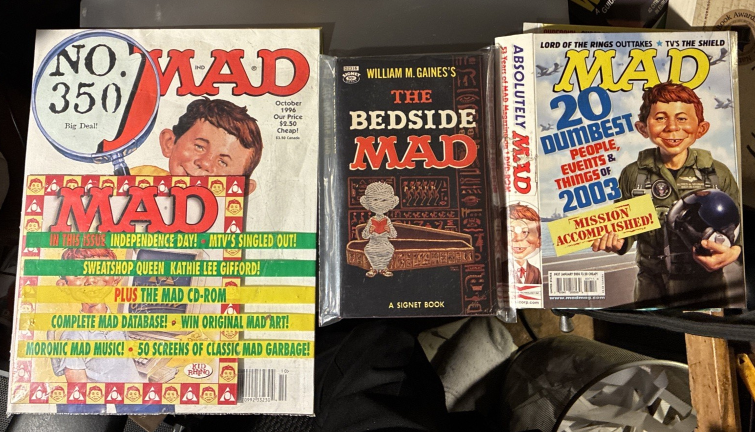 Lot 3: Vintage MAD Magazine 350 1996-Bedside Mad,& Absolutely MAD DVD ...