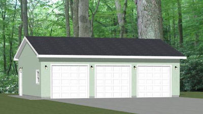36x28 3-Car Garage -- 1,008 sq ft -- PDF Floor Plan -- Model 11E | eBay