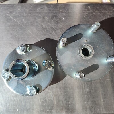2 Wheel ADAPTER HUBS 1" LIVE AXLE 4 LUG ATV GO KART TRAILER. STEP-DOWN ...
