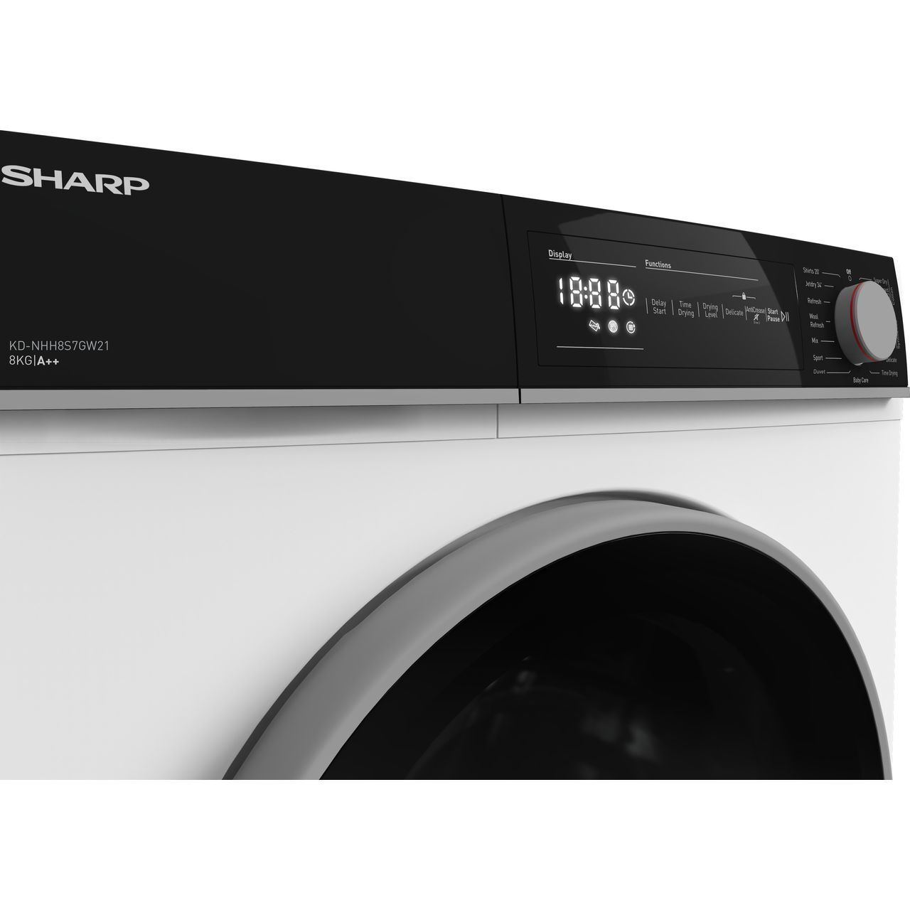 Sharp KD-NHH8S7GW21-EN Heat Pump Tumble Dryer 8 Kg White A++ Rated ...