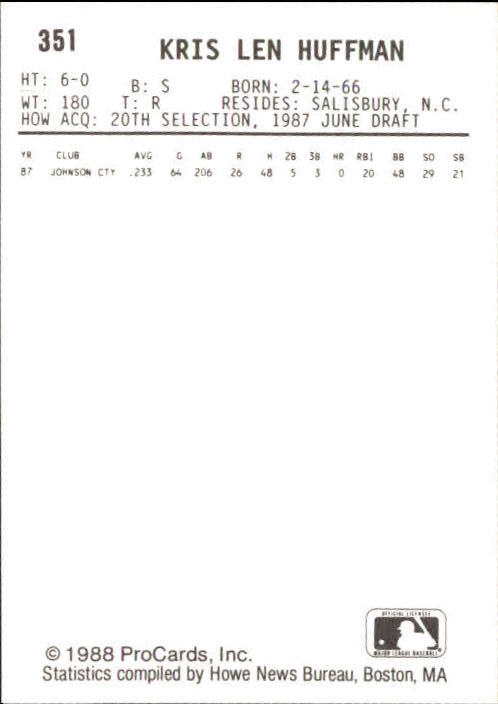 1988 Savannah Cardinals ProCards #351 Kris Huffman | eBay