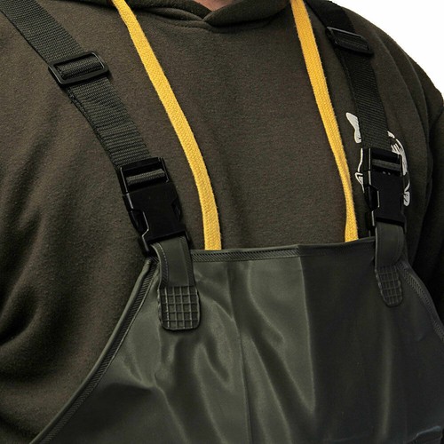 Adult Chest Waders Waterproof PVC Flood Work Fly Coarse Fishing Size 7 ...