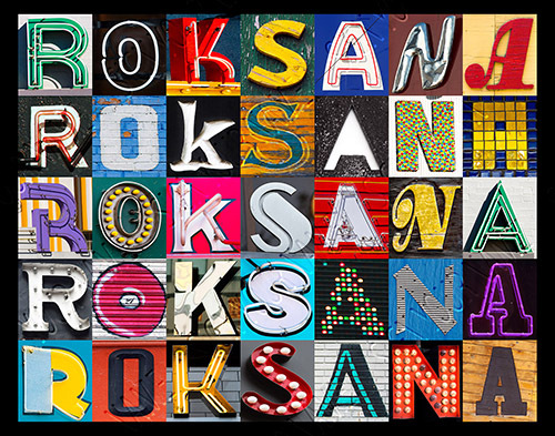 ROKSANA Name Poster featuring photos of actual sign letters | eBay