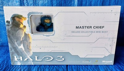 Halo 3 Gentle Giant Blue Master Chief Deluxe Bust Statue Rare #2140/ ...