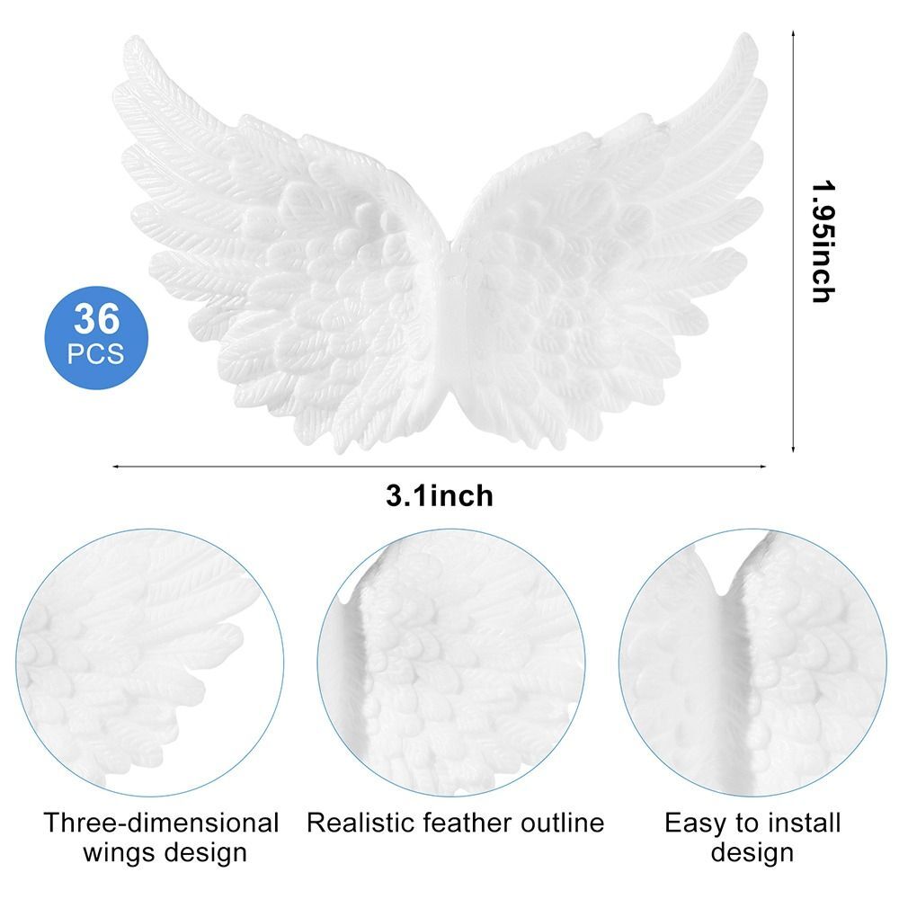 Plastic Angel Wings Xmas Party Decoration Cake Decor Christmas Tree ...