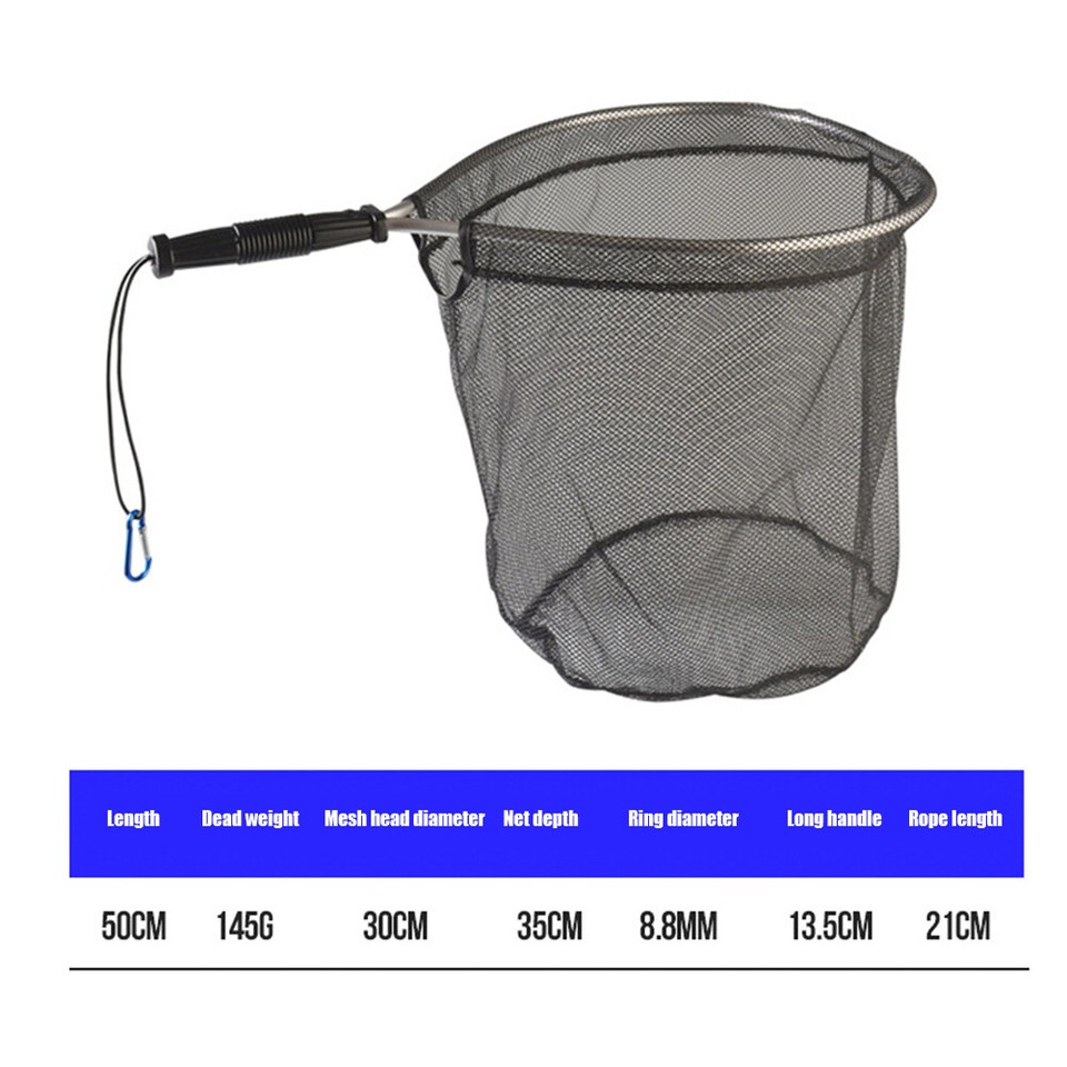 A# 50cm Fishing Hand Net Aluminum Alloy Folding Landing Nets Foldable ...