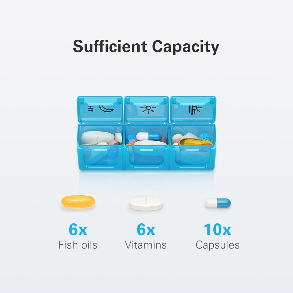 Pill Organizer 3 Times a Day, Large Weekly Medicine Pill Organizer 3X a ...