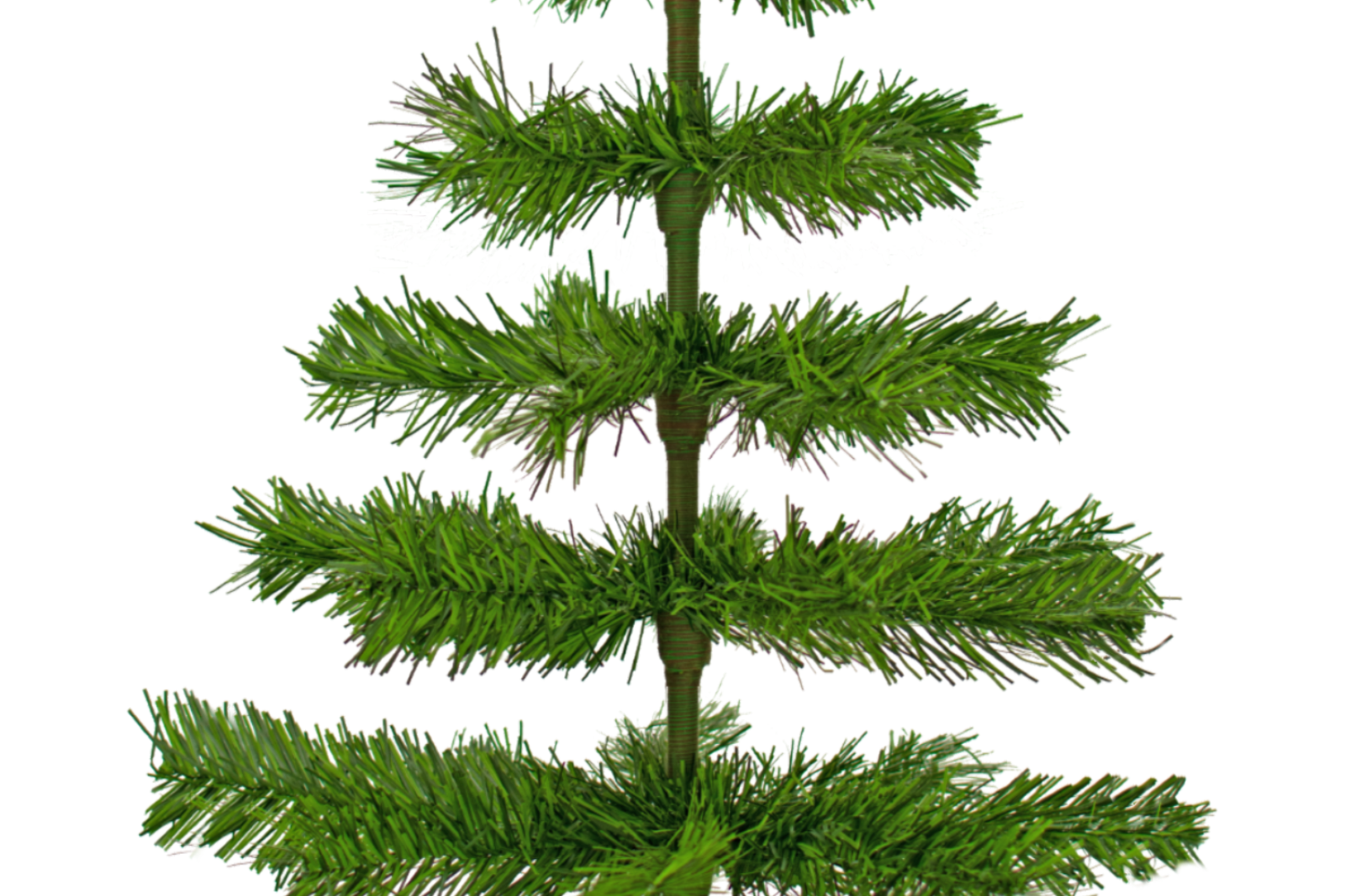 24'' Alpine Green Christmas Tree Tinsel Feather Style Holiday Tree 2FT ...