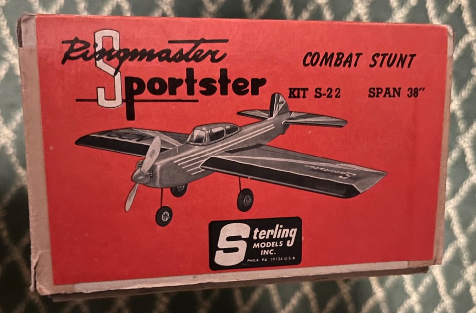 VIntage Sterling Ringmaster Sportster C/L (or R/C) Model Airplane Kit S ...