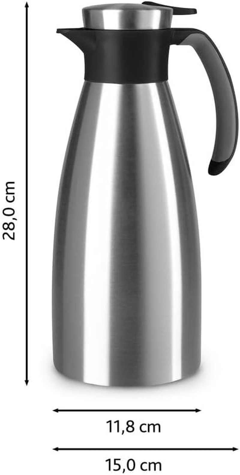 Emsa Isolierkanne 1 5 Liter Thermoskanne Edelstahl Schwarz Quick Tip