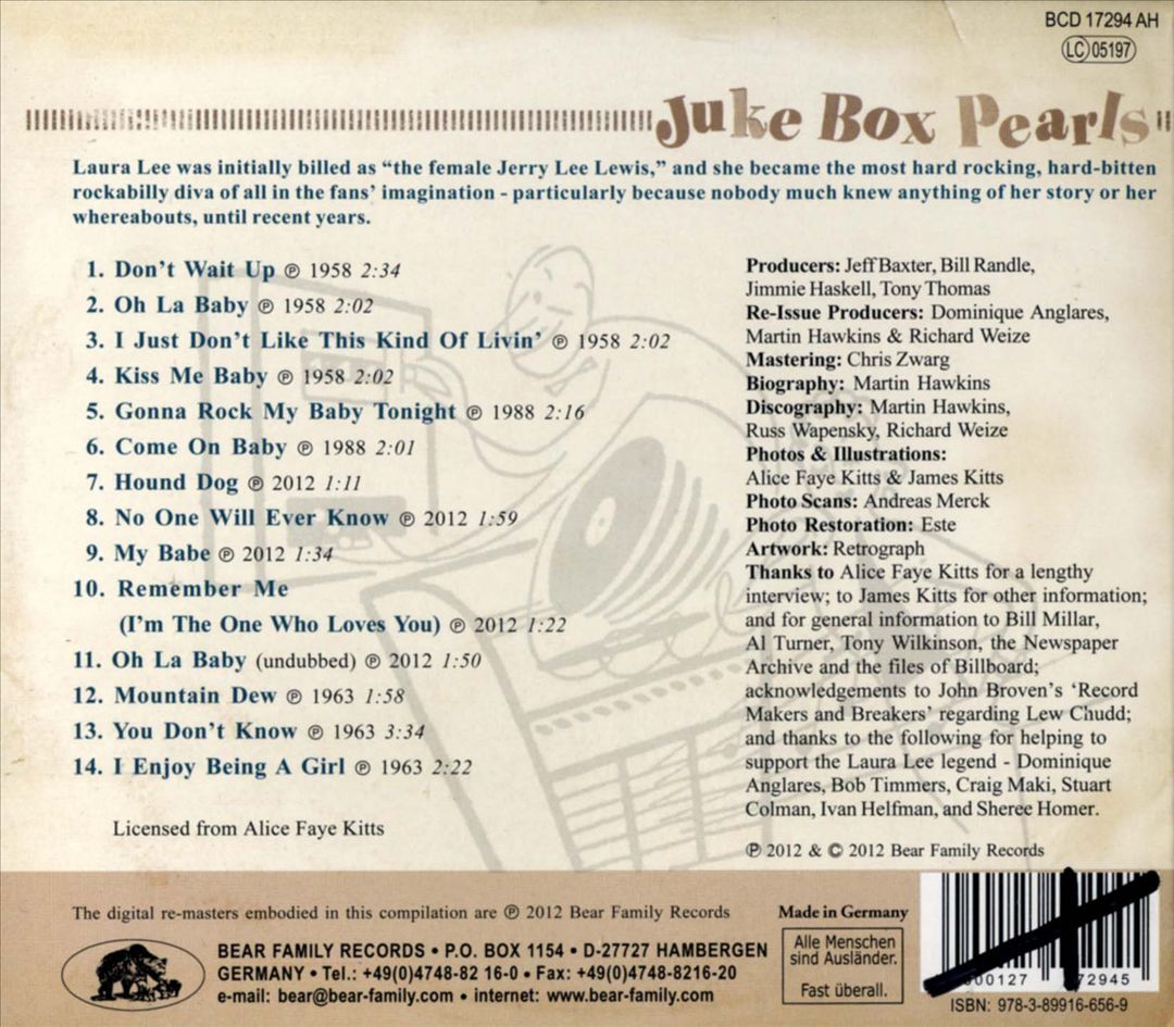 LAURA LEE PERKINS JUKE BOX PEARLS: DON'T WAIT UP! NEW CD 4000127172945 ...