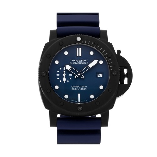 Panerai Submersible QuarantaQuattro Blu Abisso Auto Carbotech Men Watch ...