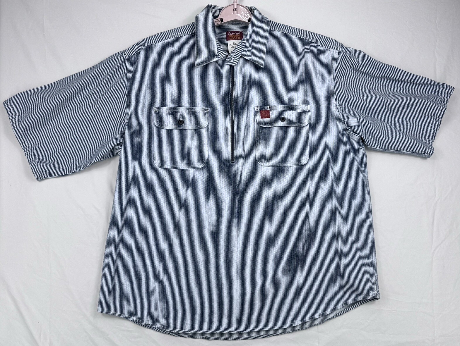 Baileys Authentic Logger Wear Mens XL Blue Pinstripe Pullover Long ...