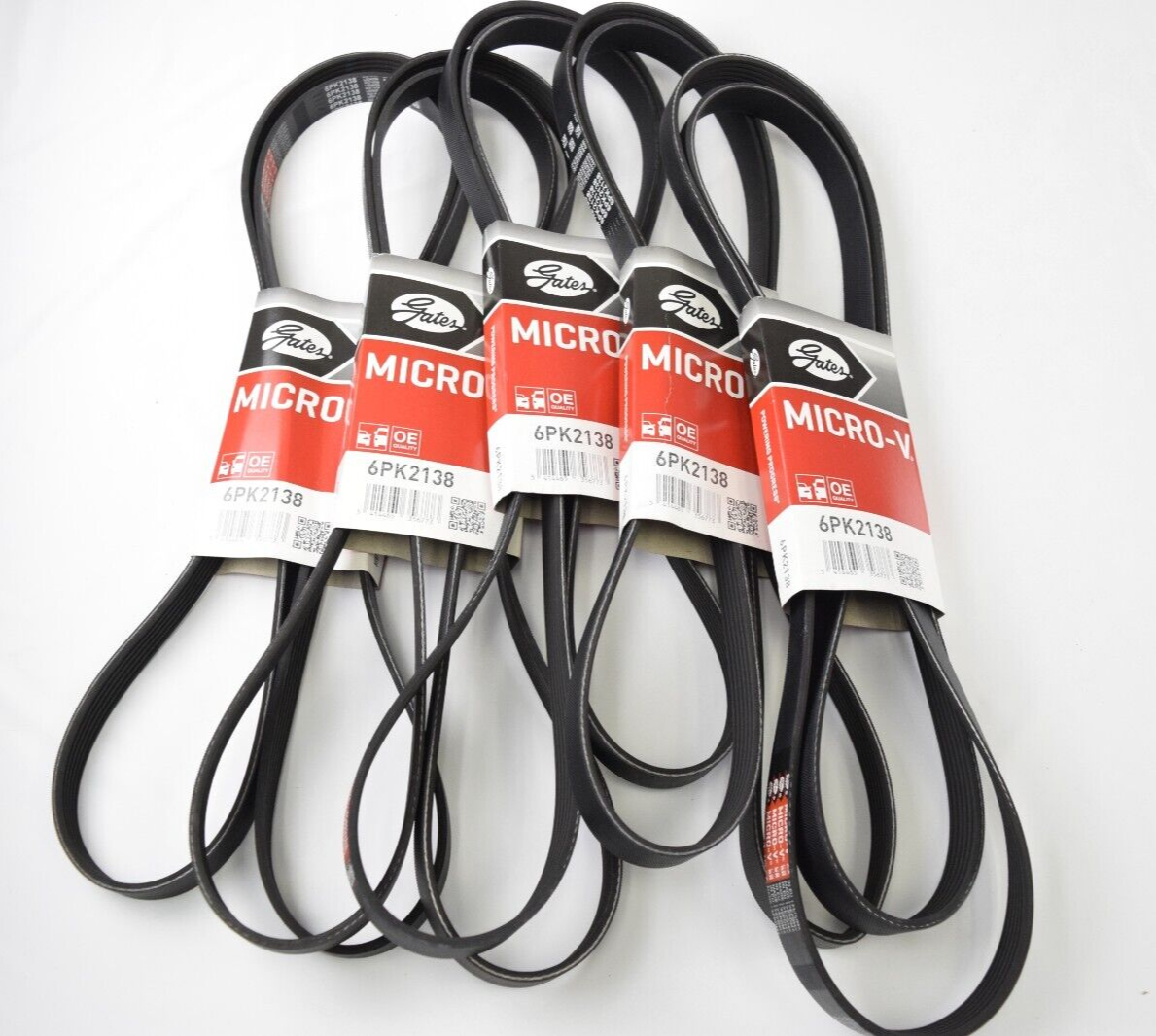 Gates Micro-V Serpentine Drive Fan Belt 6PK2138 Set of 5 Shop Specials ...