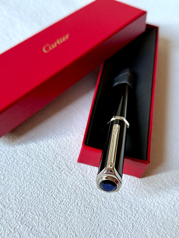 NEW Cartier VIP AD Gift Palladium-Finish Santos Dumont Rollerball Pen ...