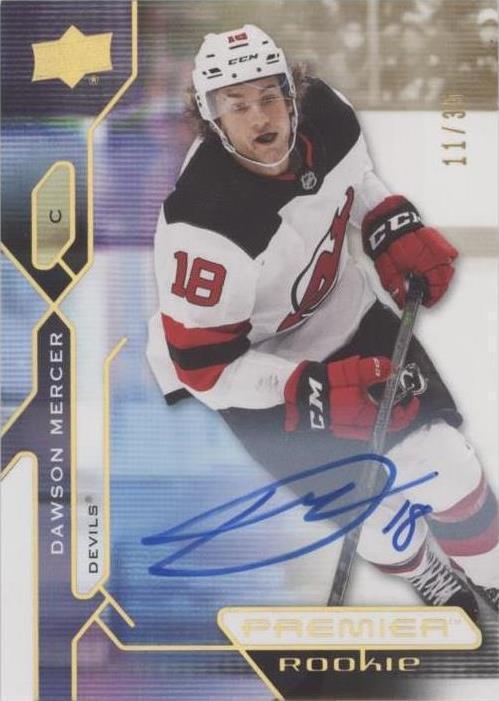 2021-22 Upper Deck Premier - Rookies Dawson Mercer #110 Gold Autographs ...