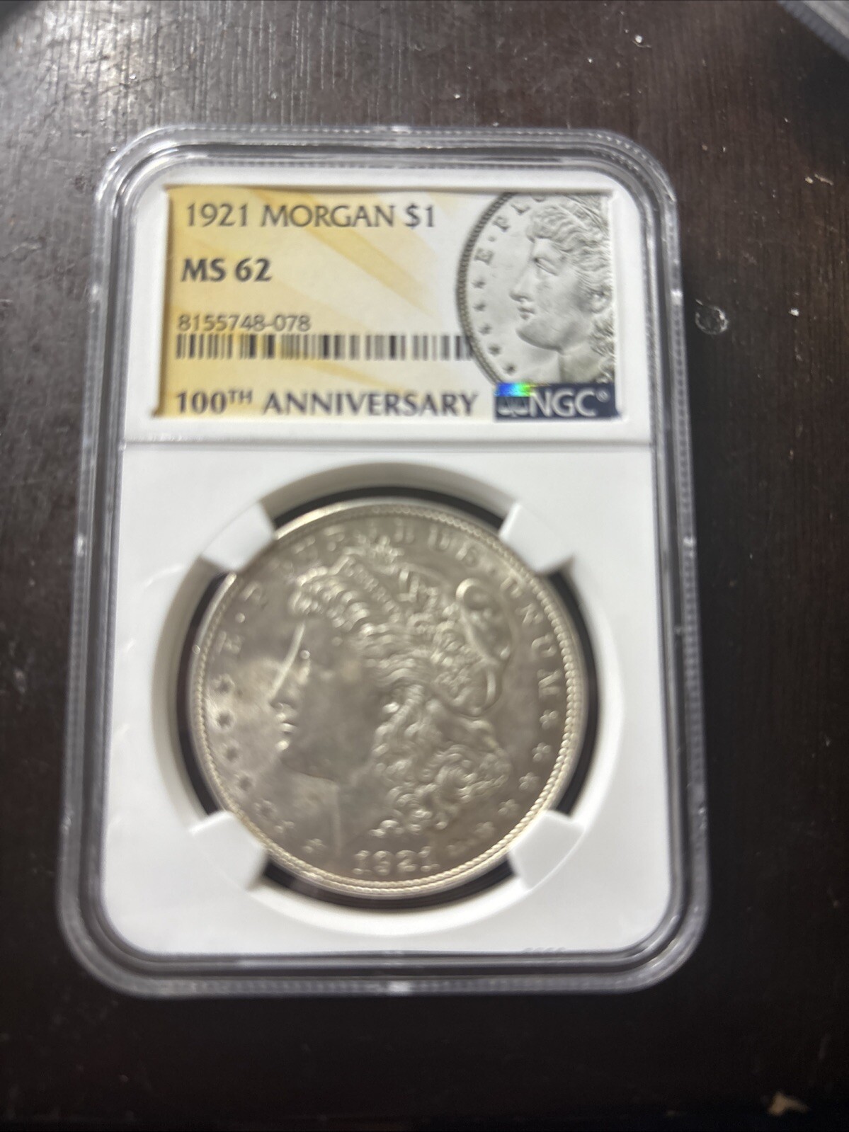 1921 Morgan Silver Dollar MS62 NGC Toning Special 100th Anniversary ...