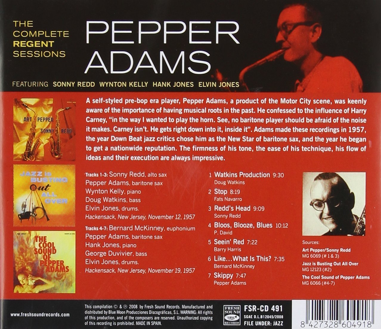 Complete Regent Sessions by Pepper Adams (CD, 2008) for sale online | eBay