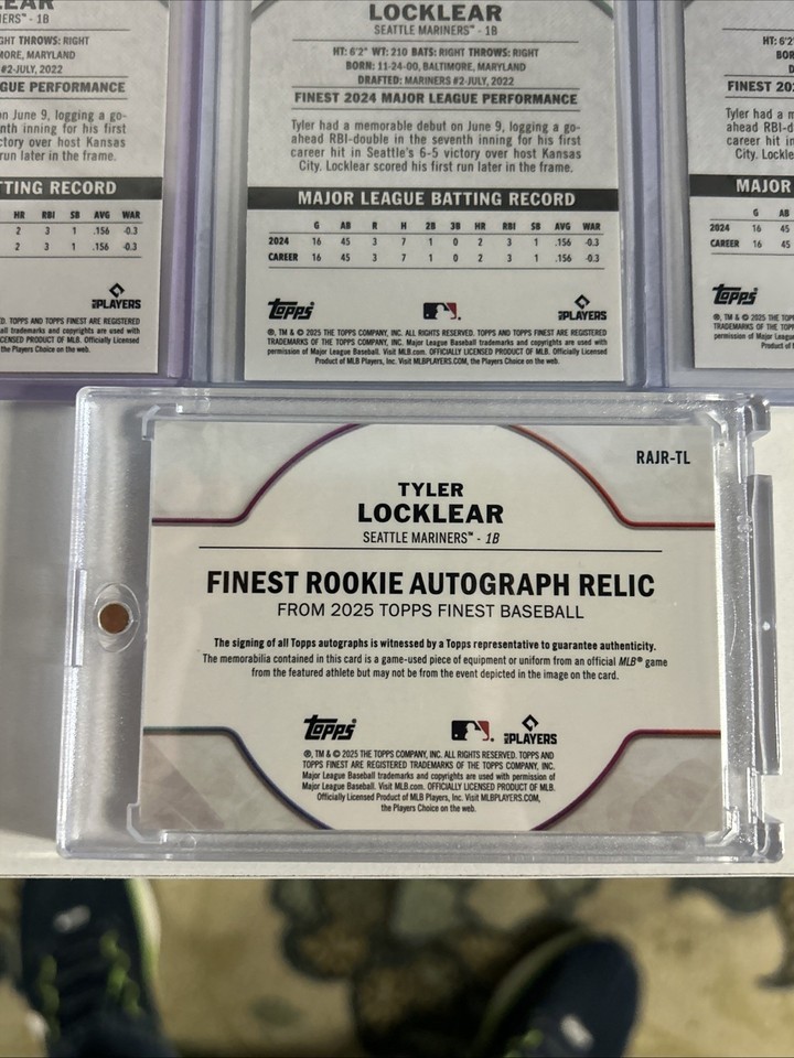 2025 Topps Finest Tyler Locklear-Auto & 10 Card Lot ( 6 #’d Cards) RPA ...