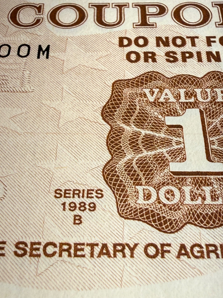USDA Food Stamp Coupon Book $65 Series 1989 B ** Complete Booklet ...
