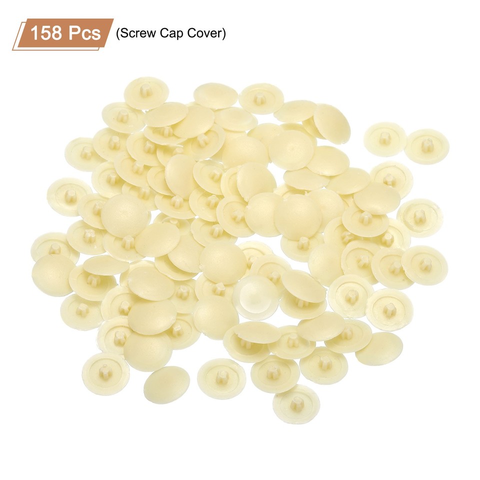 158Pcs 12mm - Plastic Self-Tapping Phillips Screw Cap Covers (Cream) | eBay