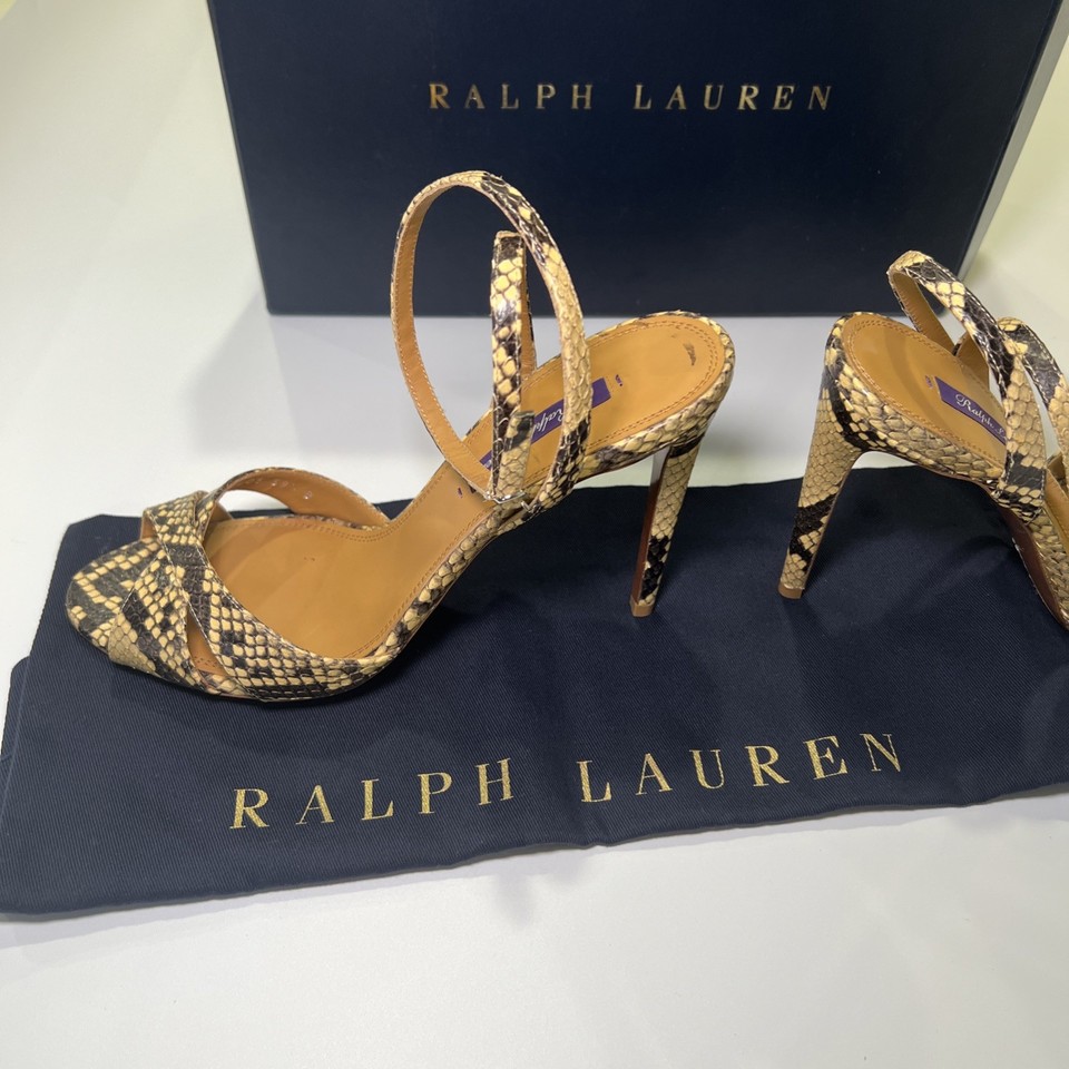 Ralph Lauren Purple Label Kandice Wellington Ayer's Snake Skin Heels 39 ...