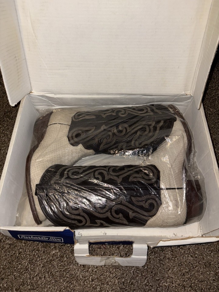 10.0 D Matte bone Genuine Python Cowboy Country Western Snakeskin Boots ...