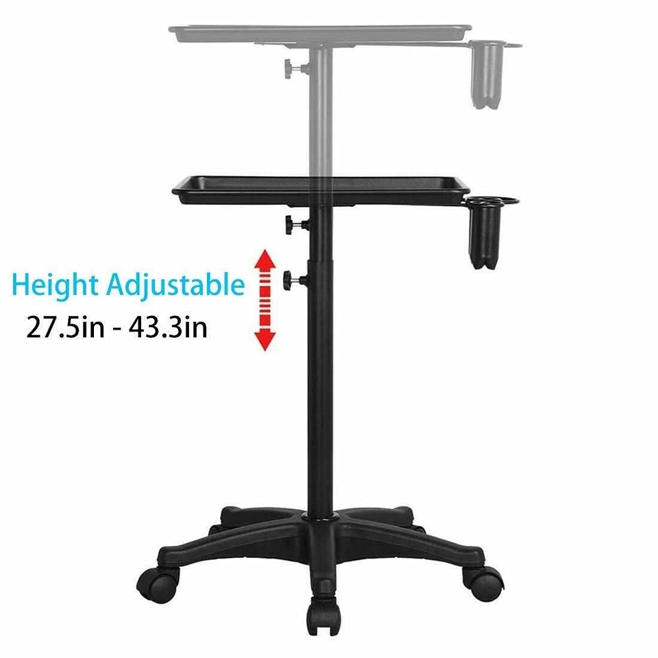 Beauty Rolling Salon Tray,Aluminum Trolley Cart on Wheels,Height ...