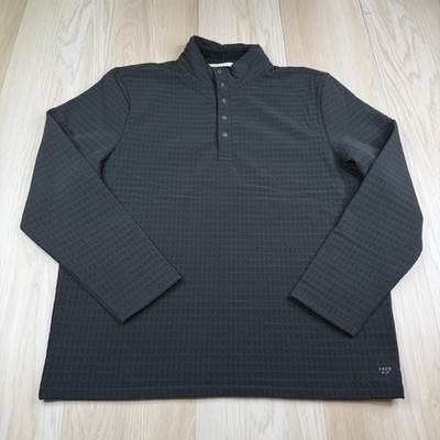 Free Fly Mens Black Gridback Fleece Snap Outdoor Pullover Sweatshirt ...