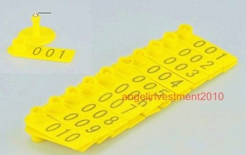 100sets New Yellow Sheep Goat Ear Tag Eartag Lable Identification With ...