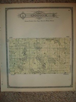 KINDERHOOK TOWNSHIP BRANCH COUNTY MICHIGAN ANTIQUE MAP | eBay UK