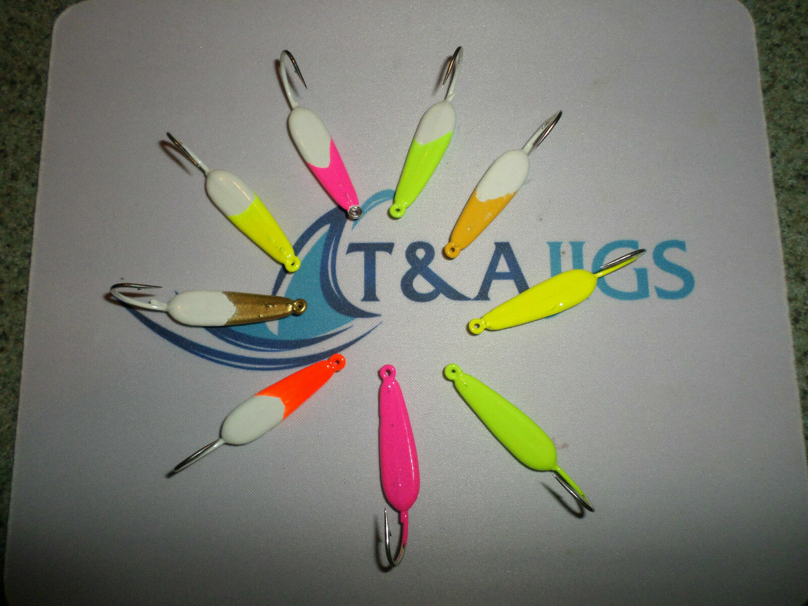 T&A Jigs Crazy Wacky Goofy Pompano Jigs 3/8 oz 25 jigs Mixed Colors lot ...