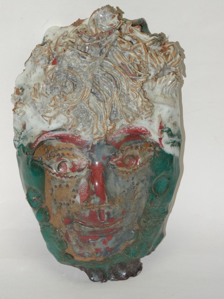 AMAZING SIGNED 1970 FACE / MASK GLAZED CERAMIC ART SCULPTURE | eBay