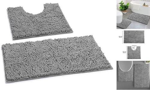 Soft Chenille Area Rug Set, 2 Piece U Shape 20''x20'' + 20''x31'' Light ...