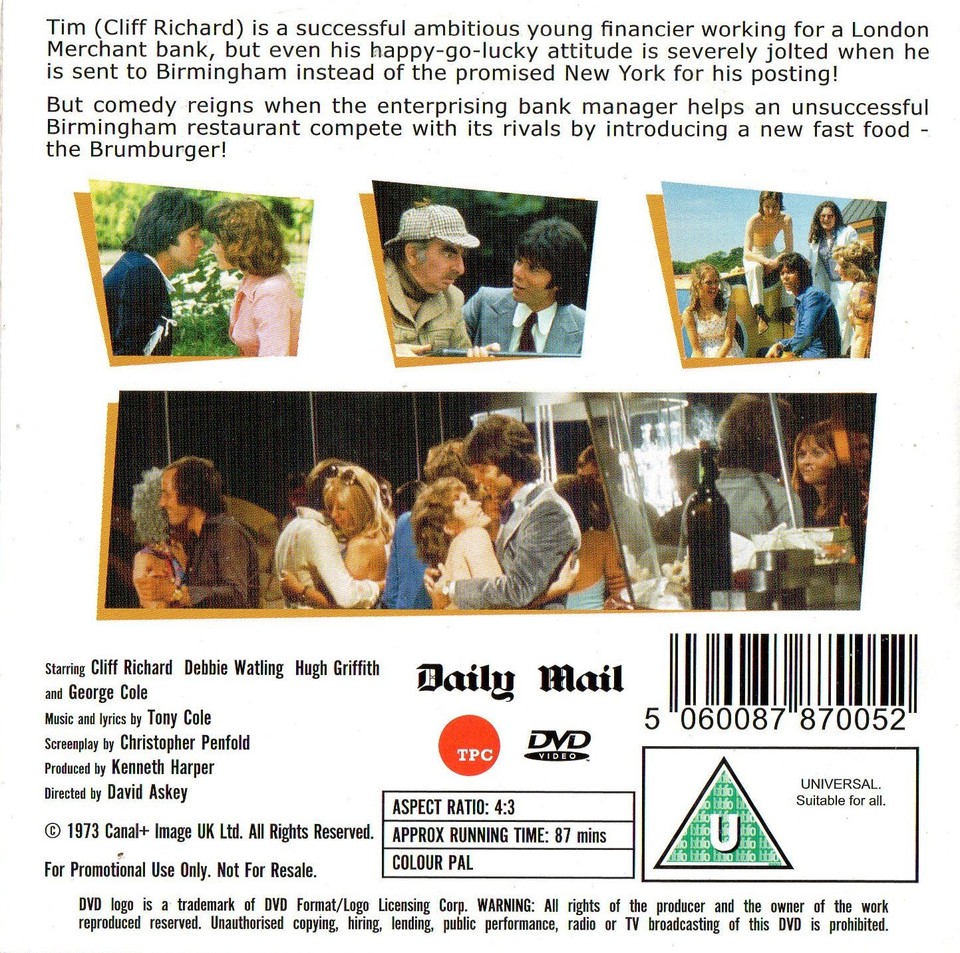 TAKE ME HIGH - Cliff Richard*Debbie Watling*George Cole*Hugh Griffith ...