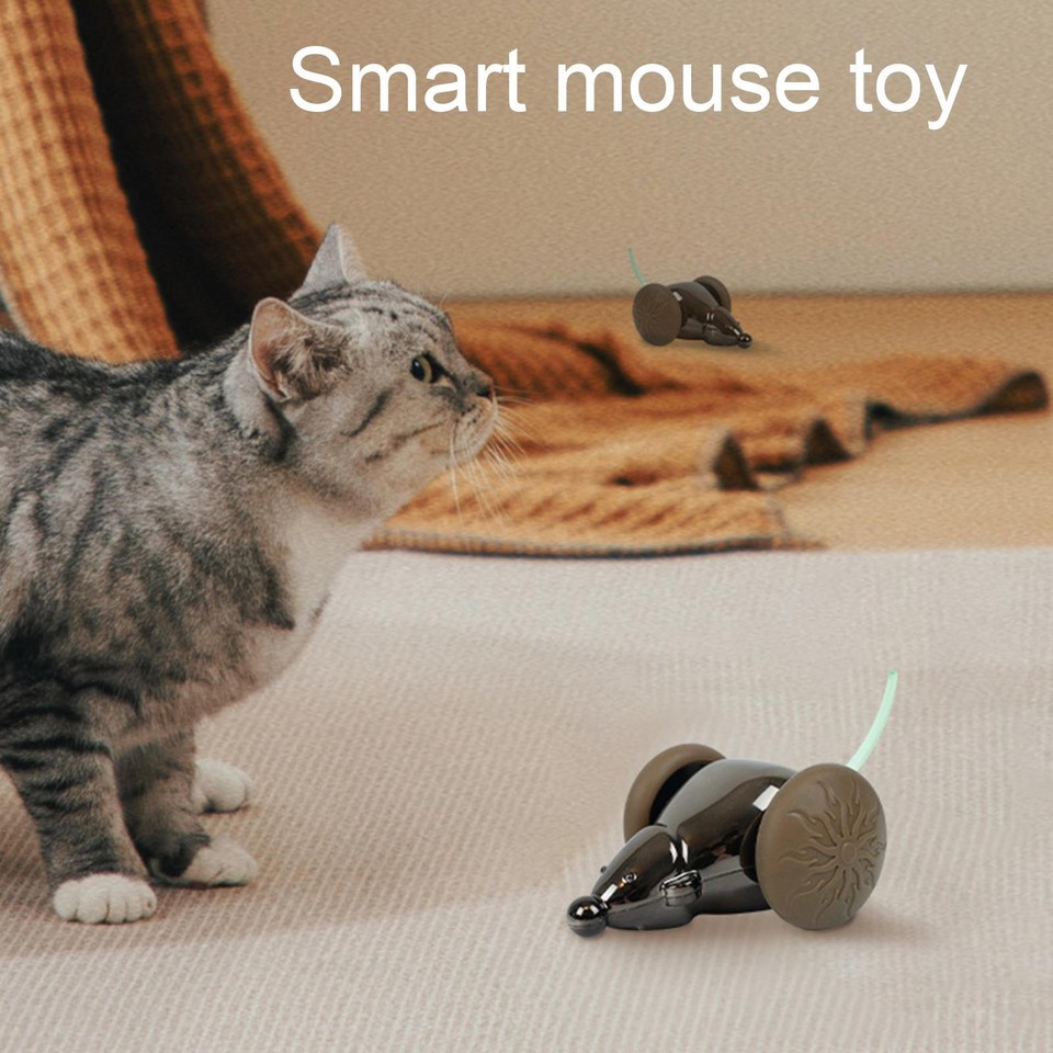 Simulation Mouse Robotic Cat Toy Remote Controlled Moving Pet Kitten ...