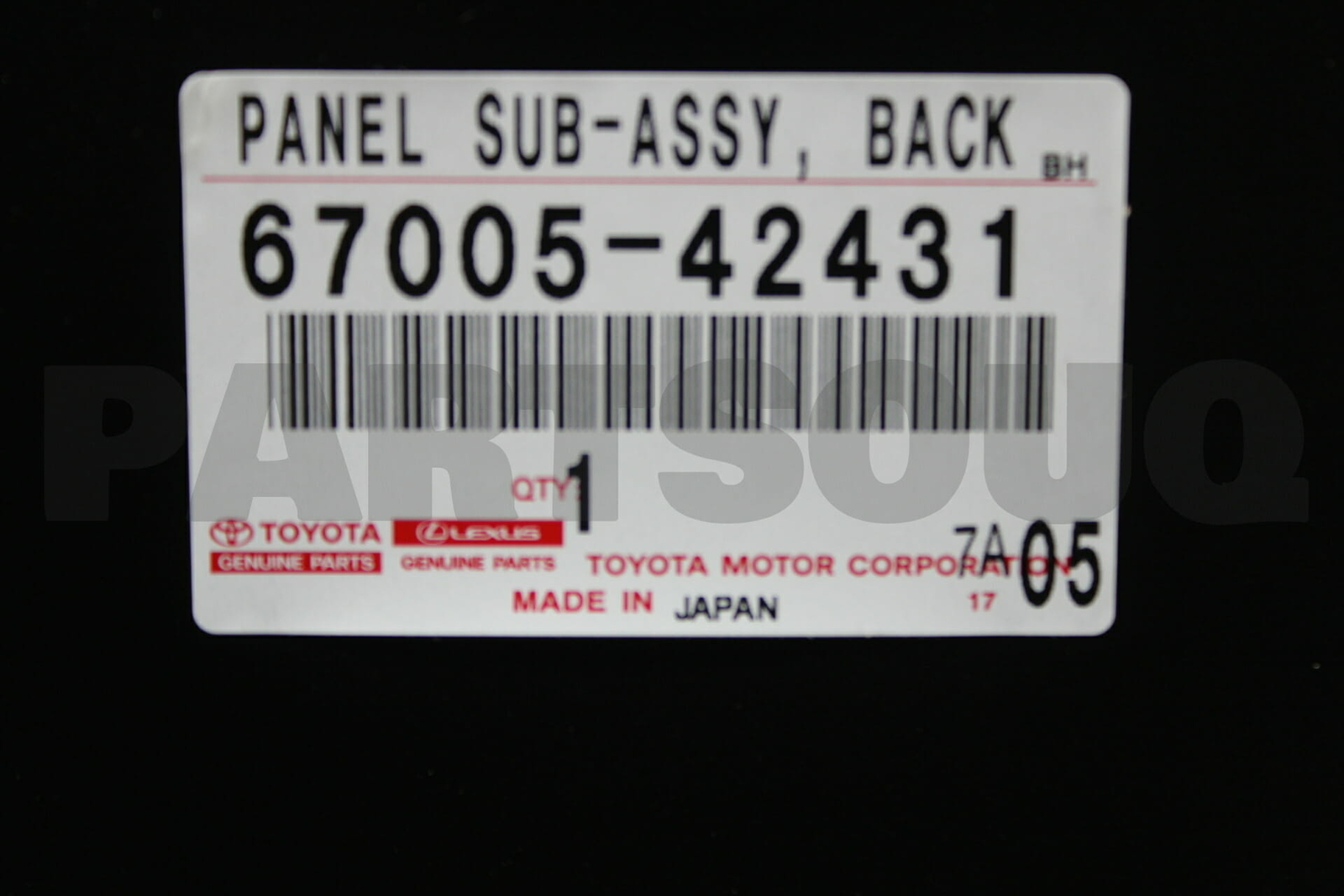 6700542431 Genuine Toyota PANEL SUB-ASSY BACK 67005-42431 | eBay