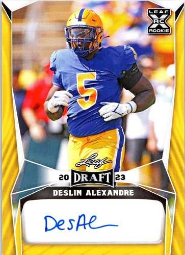 Deslin Alexander 2023 Leaf Draft Rookie RC Yellow AUTO #BA-DA1 J112 | eBay