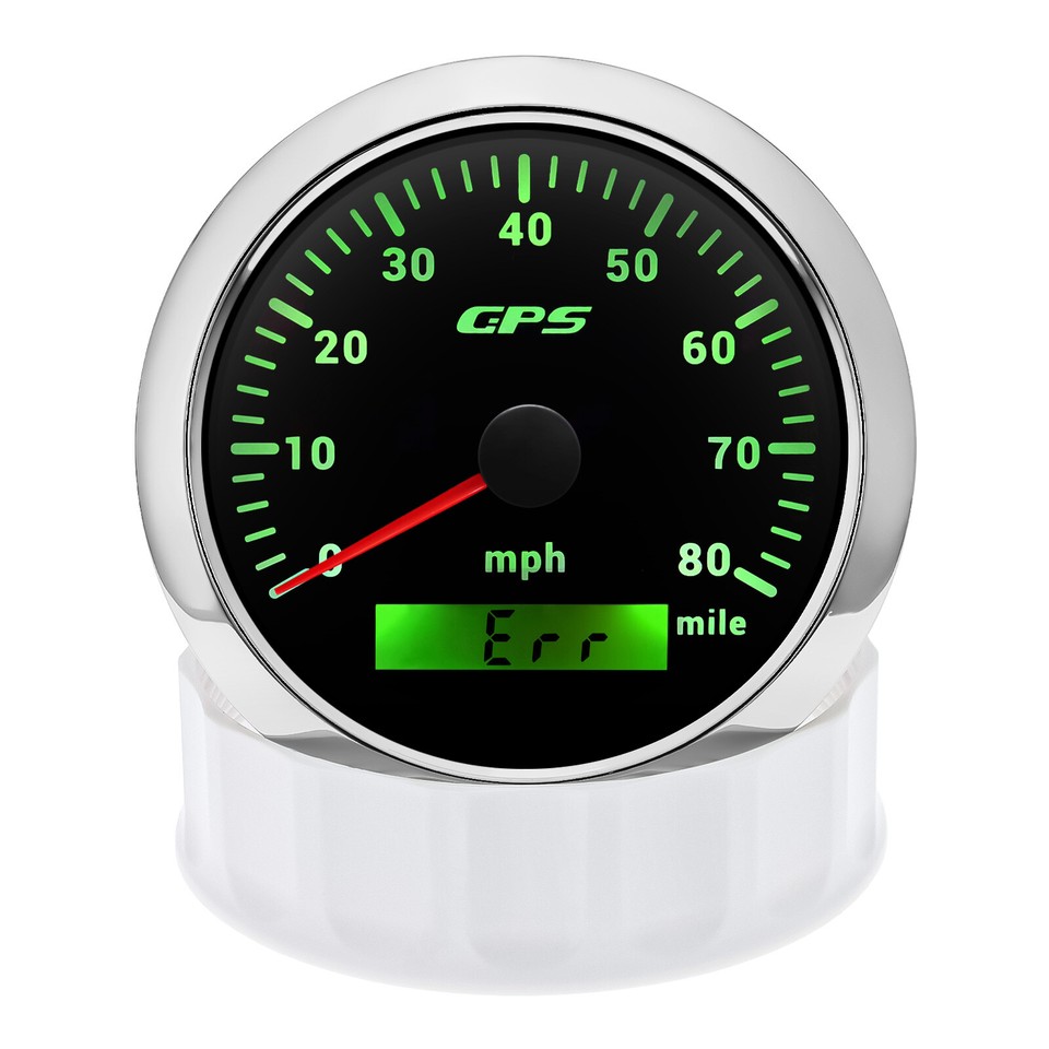 85mm Boat GPS Speedometer 0-80MPH Odometer Gauge 7 Colors LED For Car ...