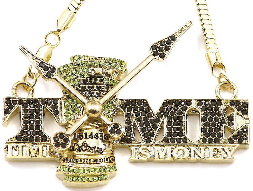 Time Is Money Necklace New Pendant with 36 Inch Chain | eBay