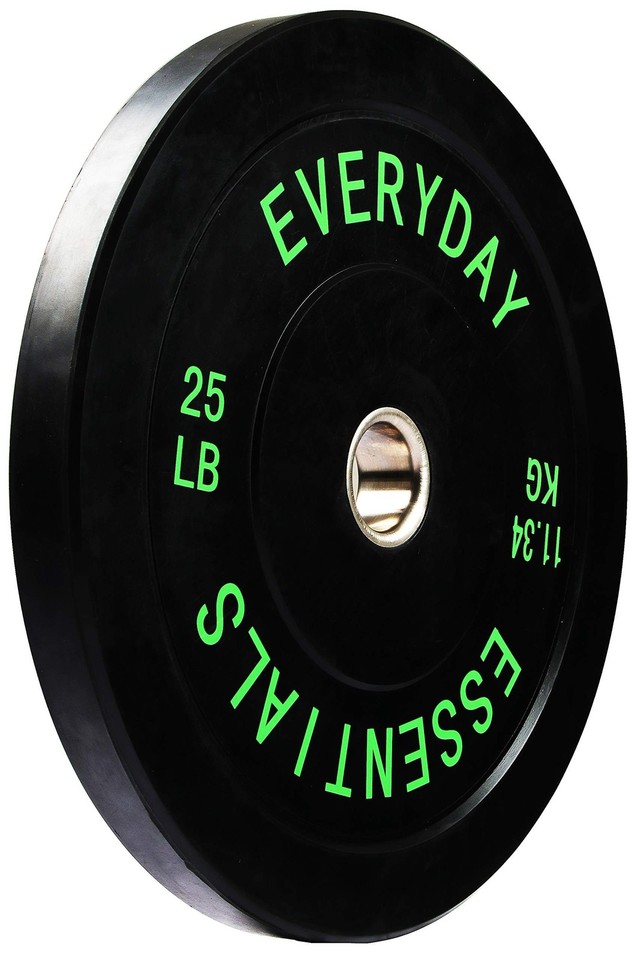 Olympic Barbell 2-Inch Rubber Bumper Plate Weight Set for Strength ...