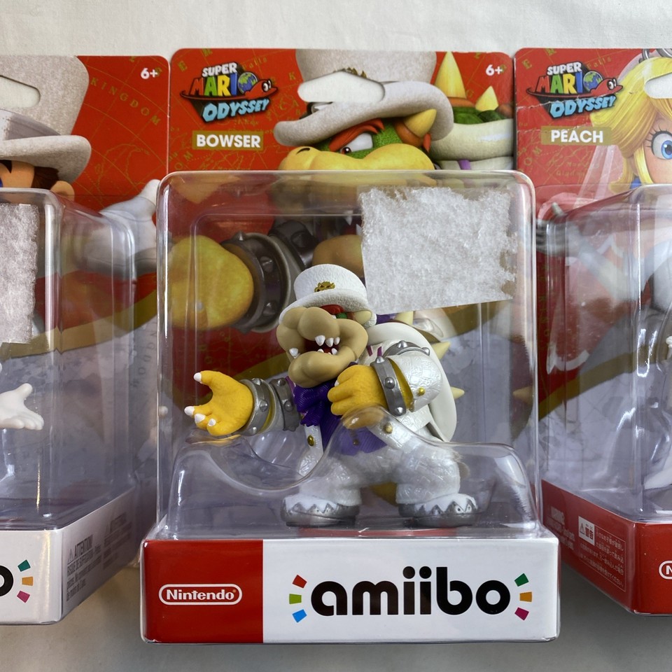 Super Mario Odyssey Amiibo Set (3 Individual figures) Mario, Bowser, Peach | eBay